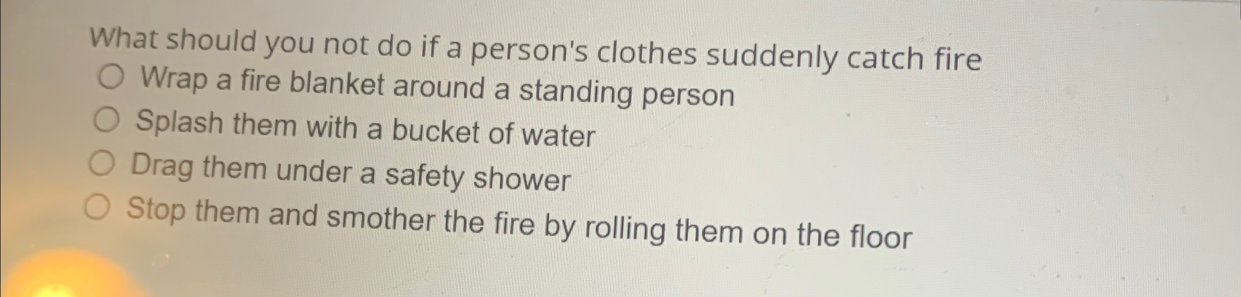 Solved What should you not do if a person's clothes suddenly | Chegg.com