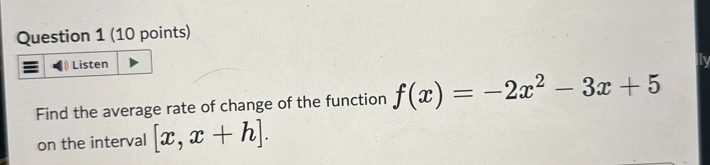 Solved Question 1 (10 ﻿points)Find the average rate of | Chegg.com