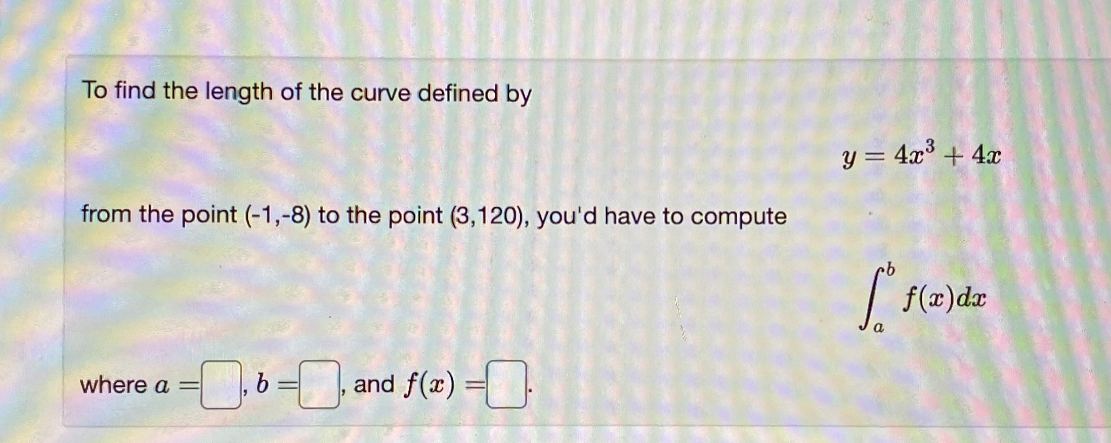 Solved To find the length of the curve defined | Chegg.com