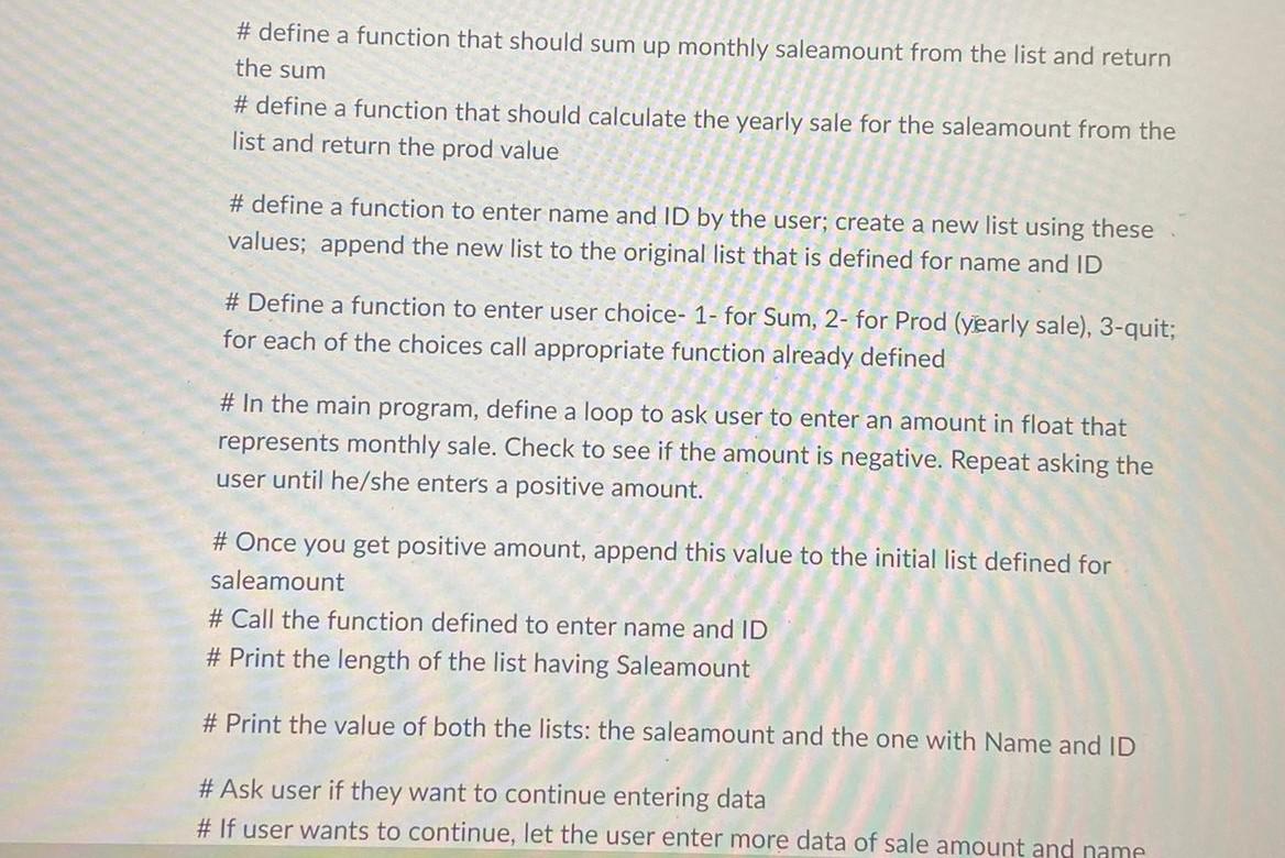 Solved \# define a function that should sum up monthly | Chegg.com