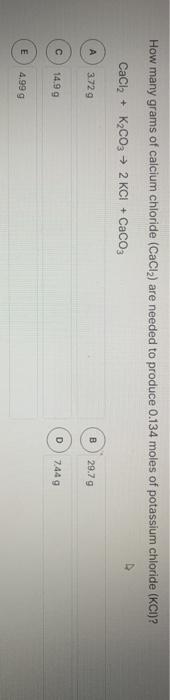 Solved How many grams of calcium chloride (CaCl) are needed | Chegg.com