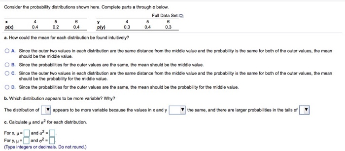 Solved Consider the probability distributions shown here. | Chegg.com