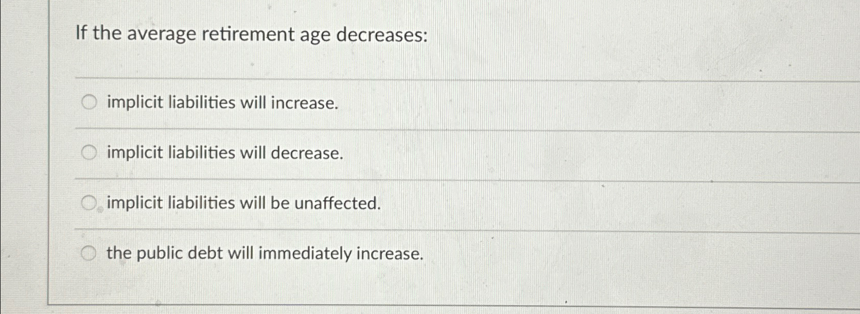 Solved If the average retirement age decreases:q,implicit | Chegg.com