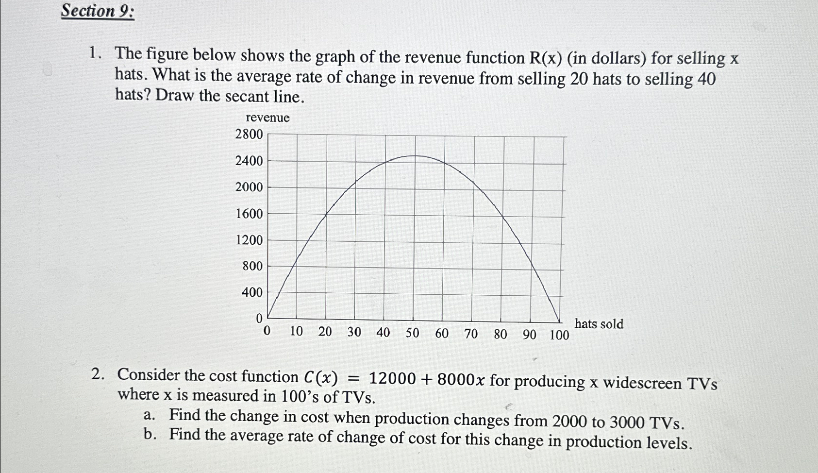 Solved Section 9:The figure below shows the graph of the | Chegg.com