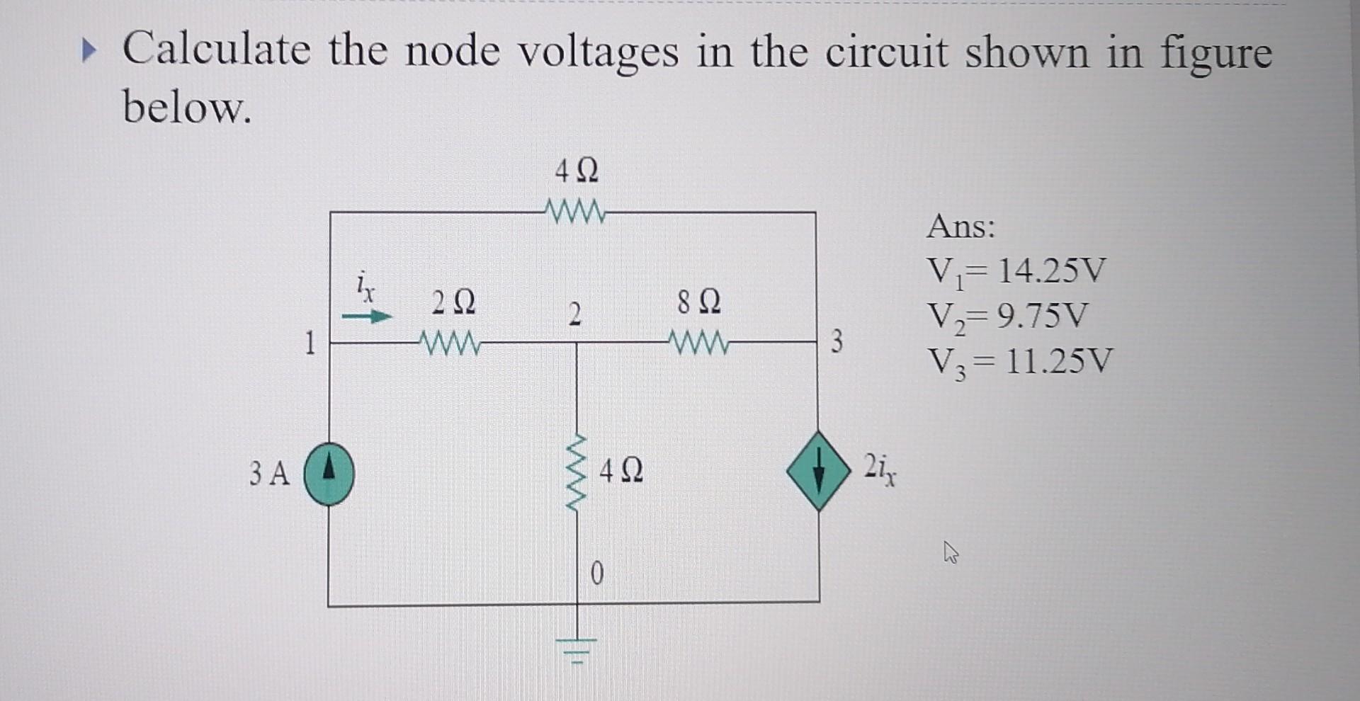Solved Calculate the node voltages in the circuit shown in | Chegg.com