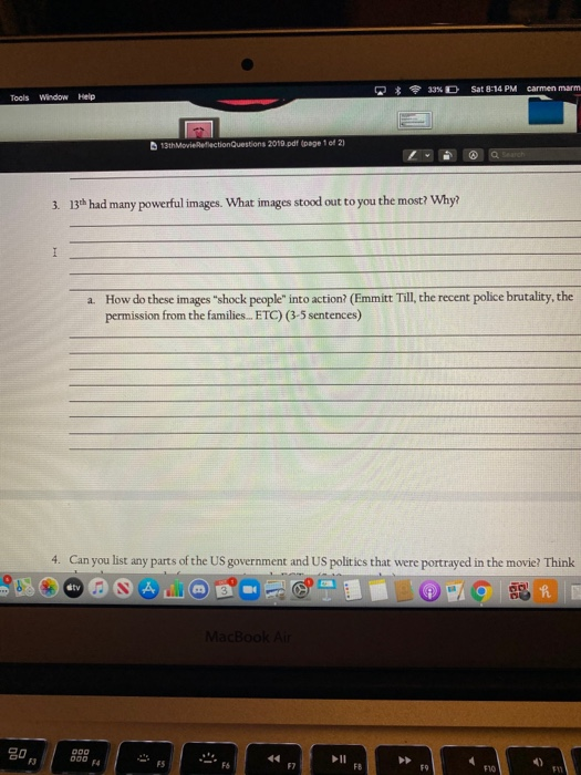 13th documentary reflection questions