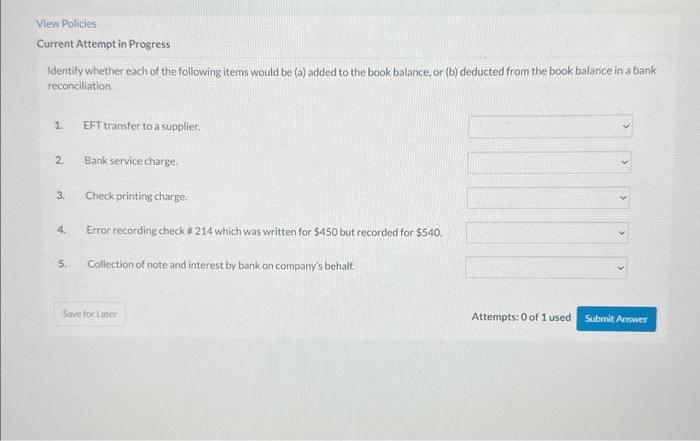 Solved Identify whether each of the following items would be | Chegg.com