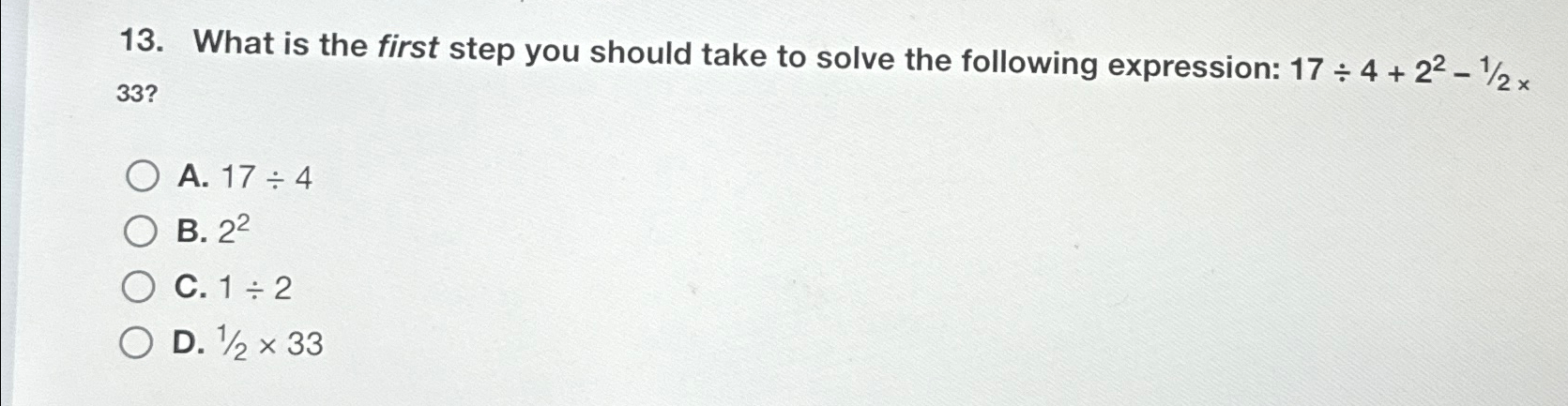 Solved What is the first step you should take to solve the | Chegg.com