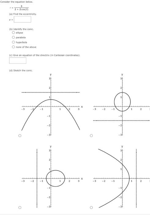 Solved Consider the equation below. r=2+2cos(θ)3 (a) Find | Chegg.com