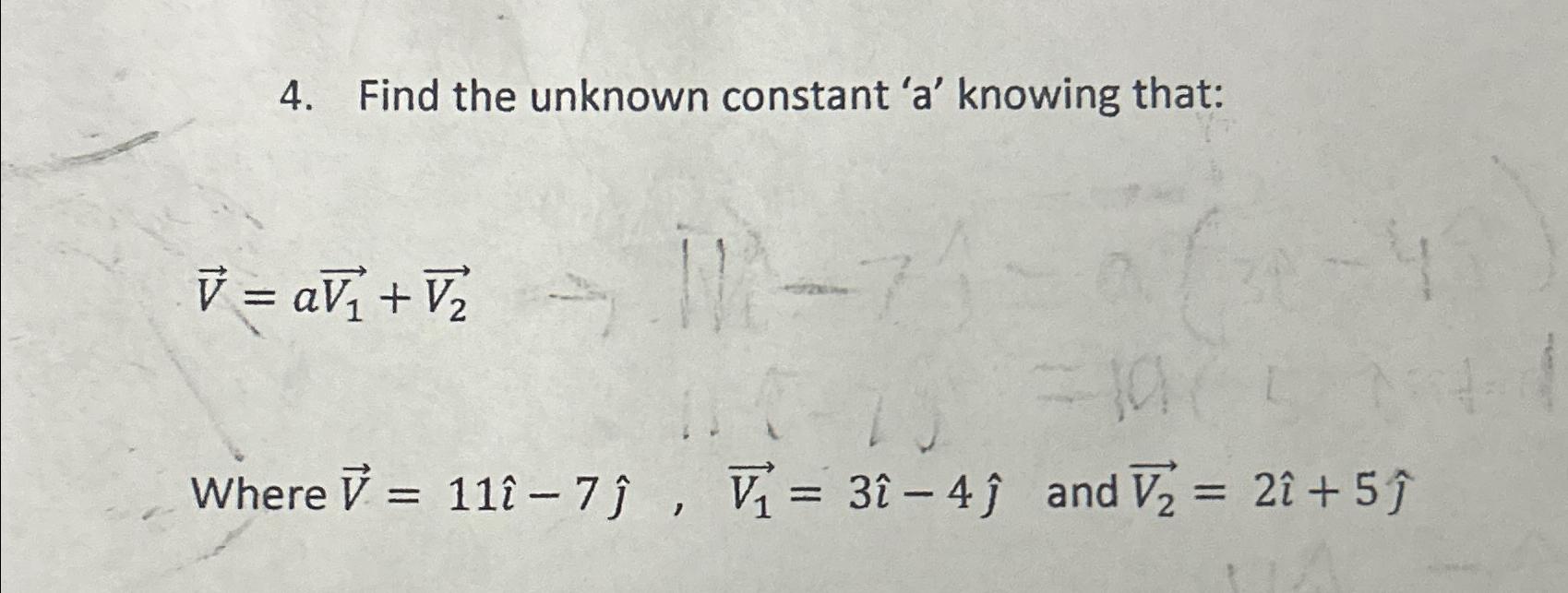 Solved Find the unknown constant ' a ' ﻿knowing | Chegg.com