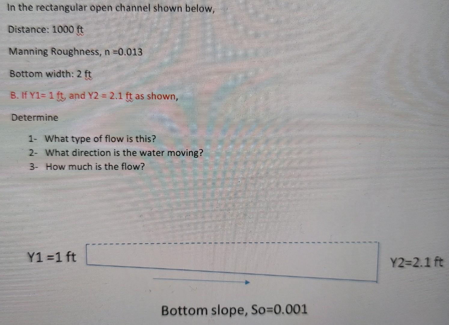 Solved In the rectangular open channel shown below, | Chegg.com