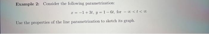 Solved Example 2: Consider the following parametrization: | Chegg.com