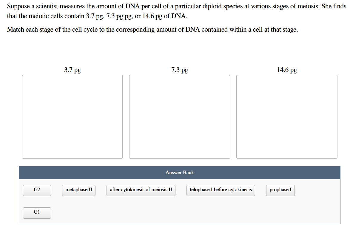 Solved Suppose a scientist measures the amount of DNA per | Chegg.com