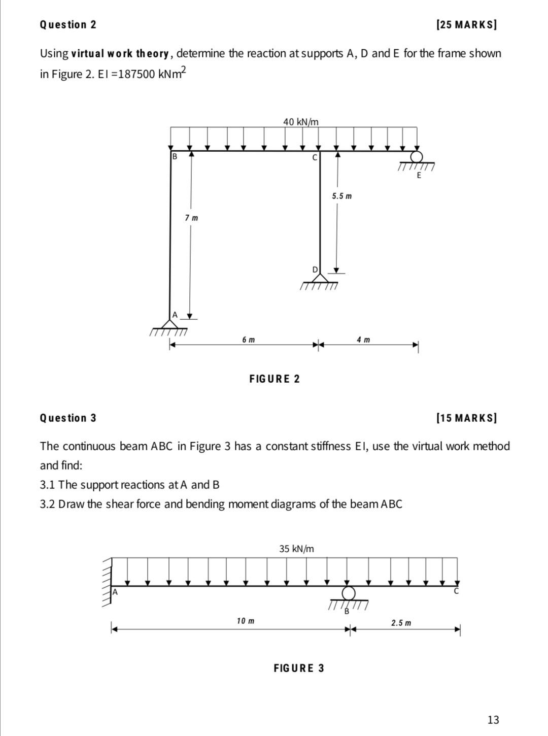 Solved Question 1 [30 MARKS] A continuous beam ABCD is shown | Chegg.com