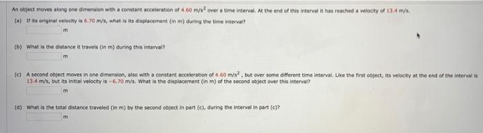 Solved An object moves along one dimension with a constant | Chegg.com