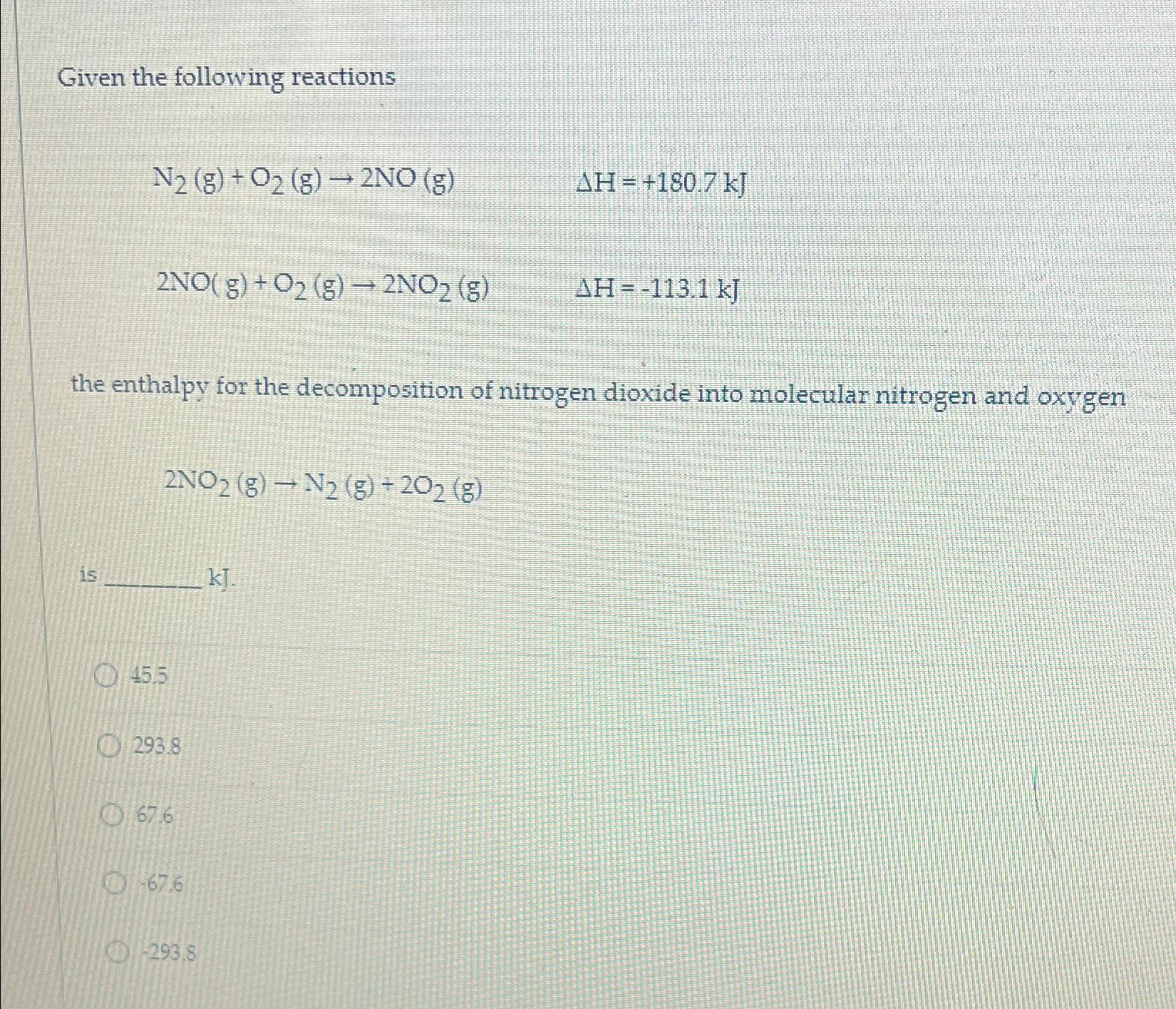 Solved Given the following | Chegg.com