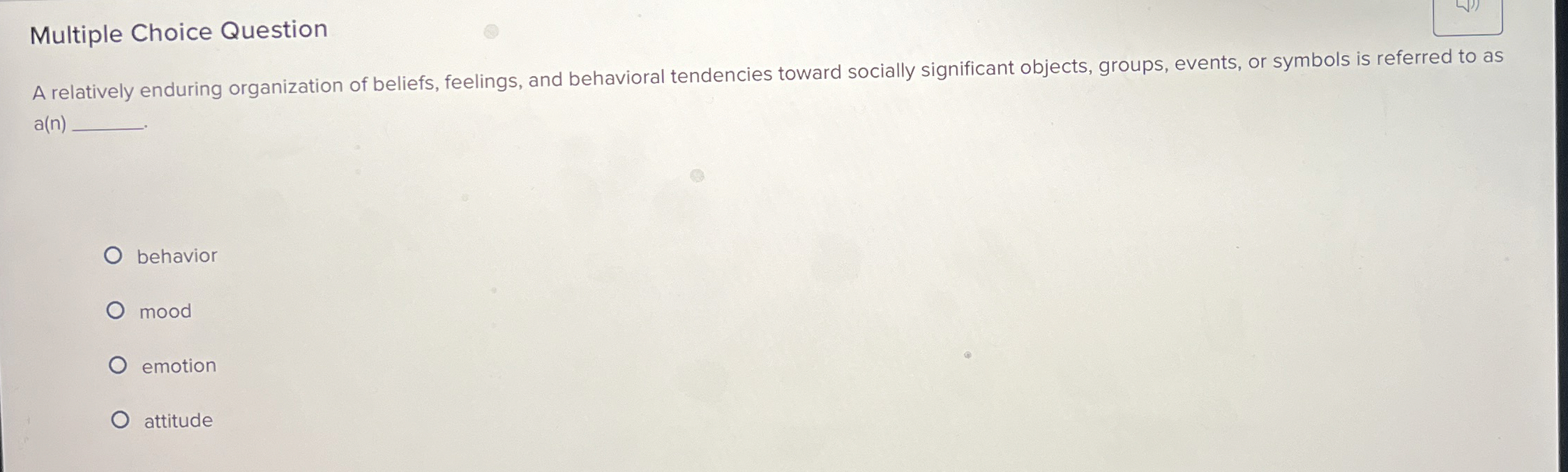 Solved Multiple Choice QuestionA relatively enduring | Chegg.com