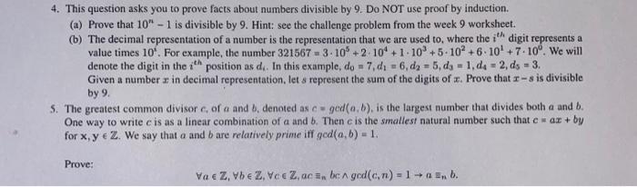 Solved 4. This question asks you to prove facts about | Chegg.com