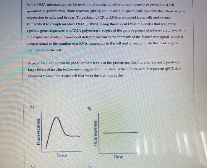 Solved While DNA microarrays can be used to determine | Chegg.com