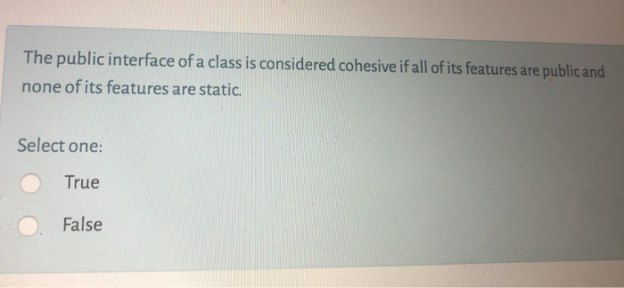 Solved The public interface of a class is considered | Chegg.com