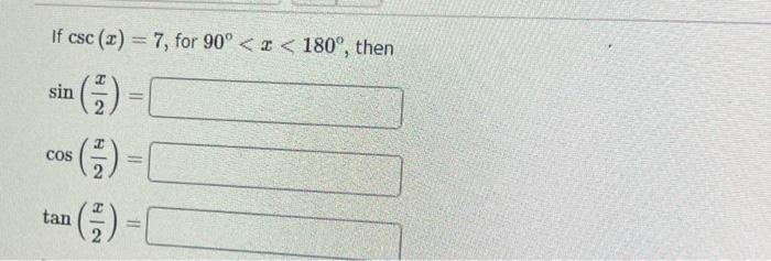 Solved If sin x= 7 x in quadrant I, then find (without | Chegg.com