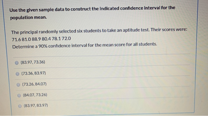 Solved Use the given sample data to construct the indicated | Chegg.com