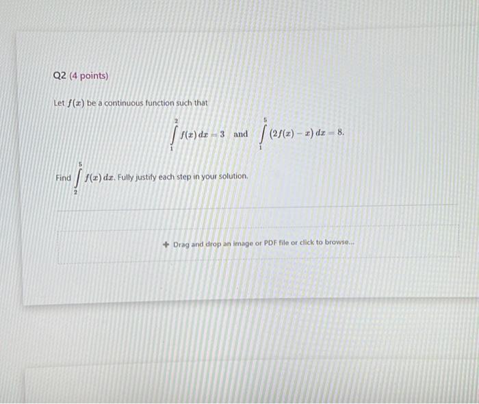 Solved Let f(x) be a continuous function such that | Chegg.com