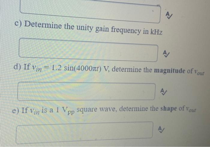 Solved C HE R2 Mr R1 w Vin G Vout int The circuit shown | Chegg.com