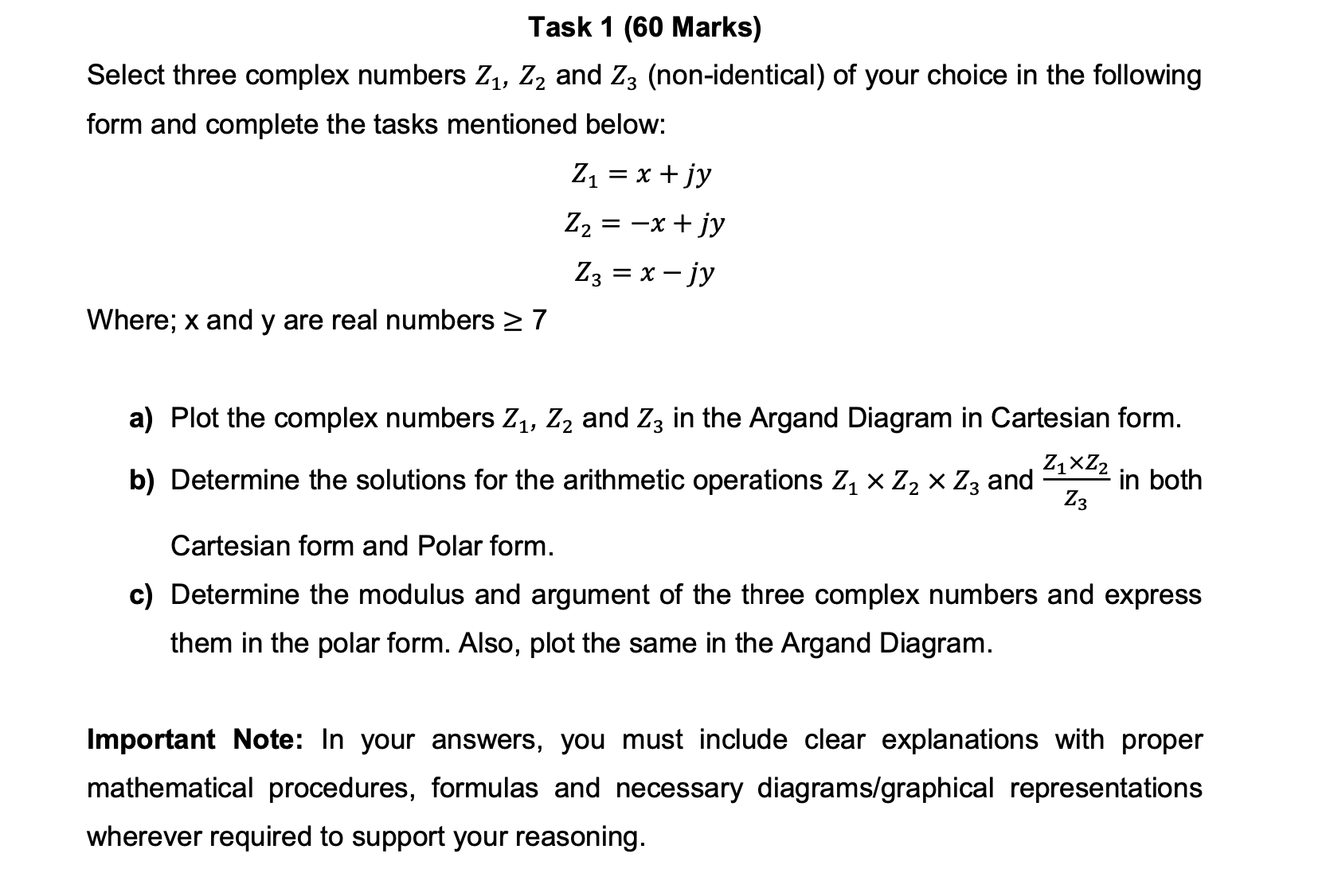 Solved Select three complex numbers 𝑍1, 𝑍2 ﻿and | Chegg.com