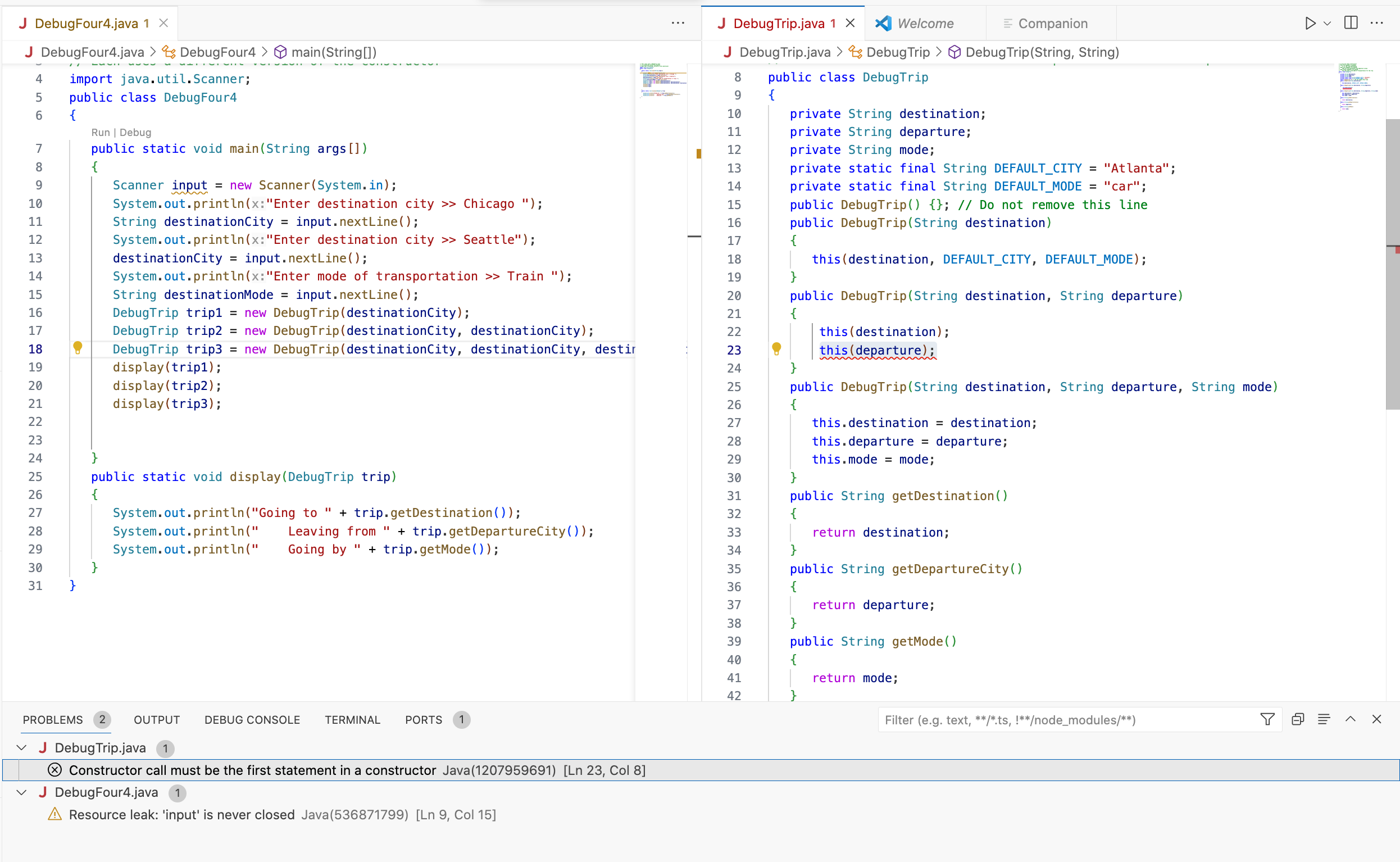 Solved How do I fix these two codes that go together in | Chegg.com