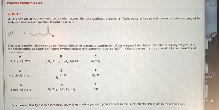 Solved Practice Problem 11.24 riguez Part 1 Using acetylene | Chegg.com Solved Practice Problem 11.24 riguez Part 1 Using acetylene | Chegg.com