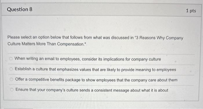 Solved Please select an option below that follows from what | Chegg.com