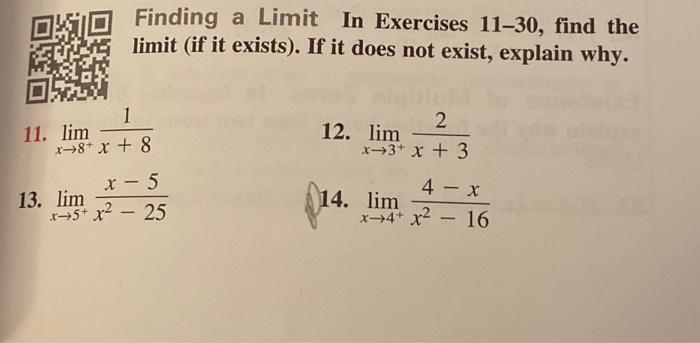 Solved Finding a Limit In Exercises 11-30, find the limit | Chegg.com