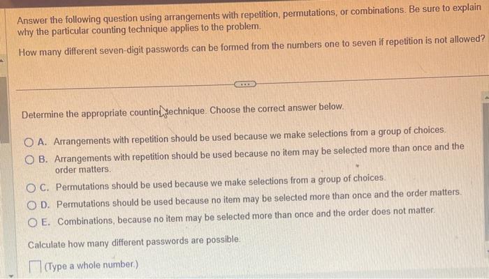 Solved Answer the following question using arrangements with | Chegg.com