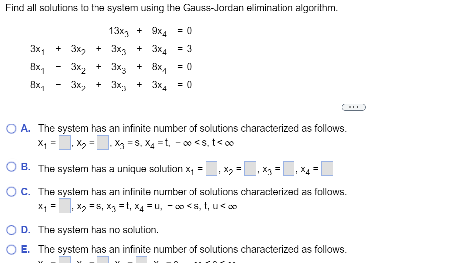 Solved Find all solutions to the system using the | Chegg.com