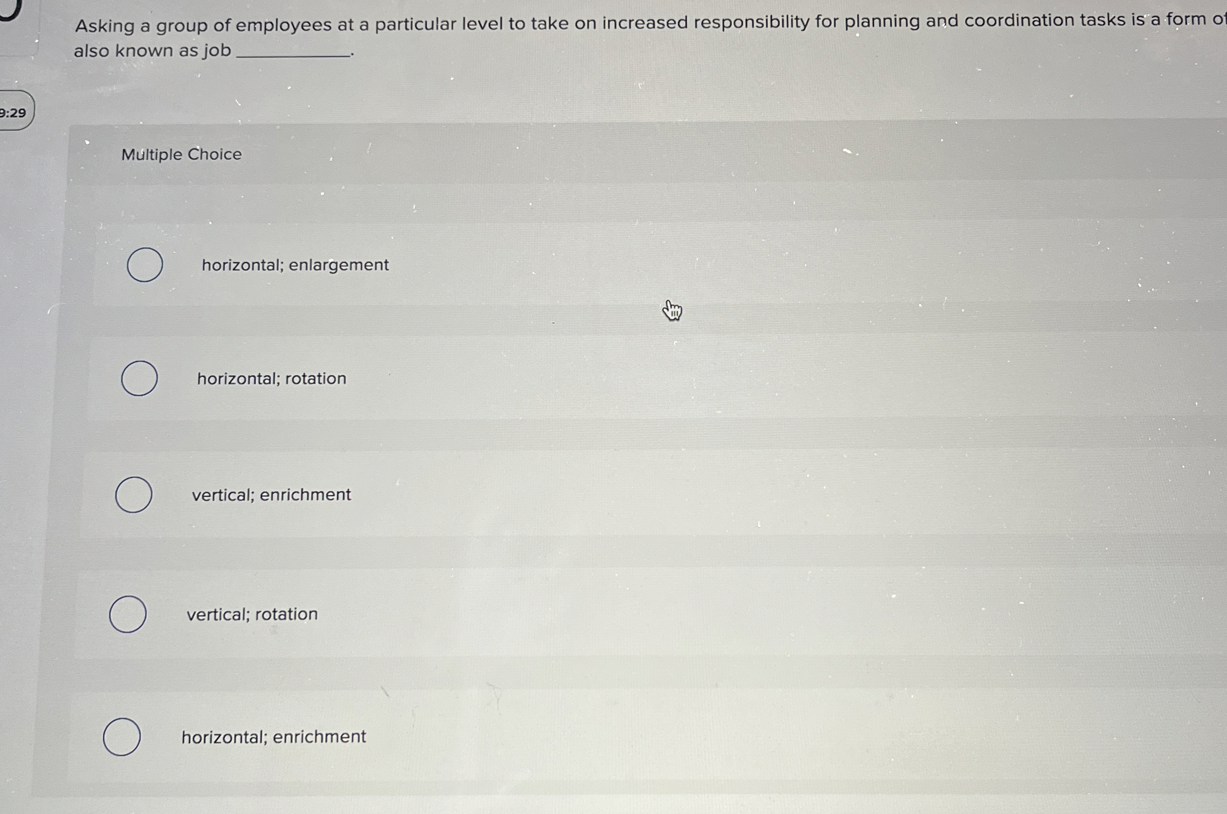 Solved Asking a group of employees at a particular level to | Chegg.com