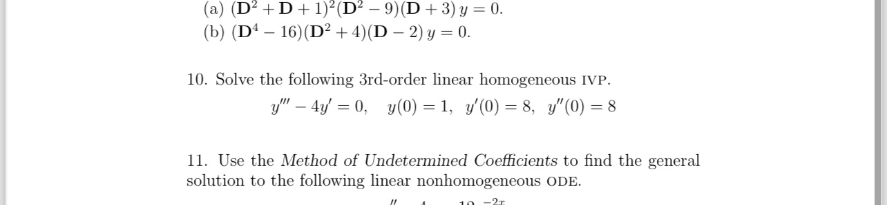 Solved 10. ﻿Solve the following 3rd-order linear homogeneous | Chegg.com