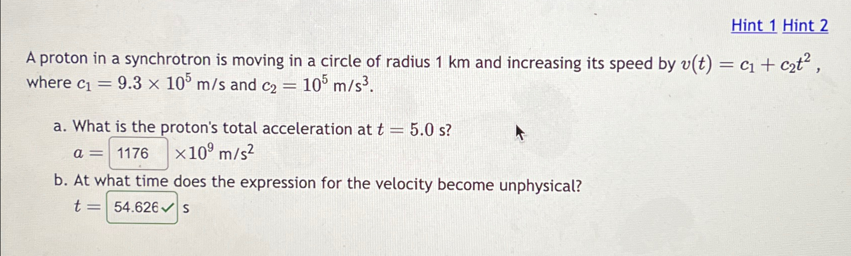 Solved Hint 1 ﻿Hint 2A proton in a synchrotron is moving in | Chegg.com