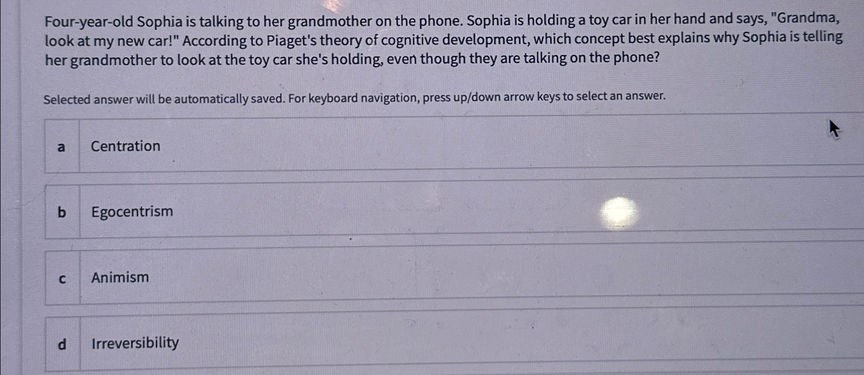 Solved Four-year-old Sophia is talking to her grandmother on | Chegg.com