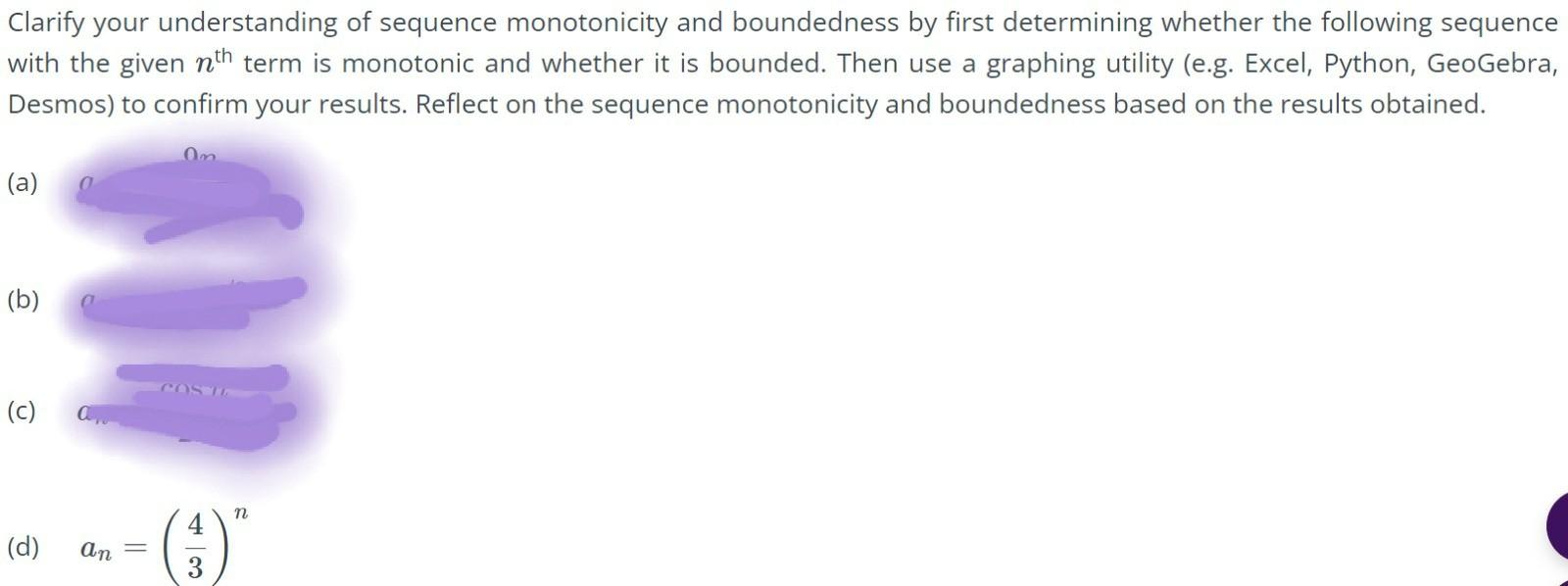 Solved Clarify your understanding of sequence monotonicity | Chegg.com