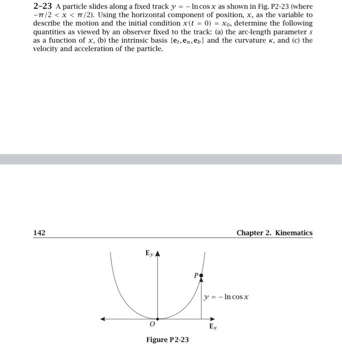 Solved 2-23 A particle slides along a fixed track y = - | Chegg.com