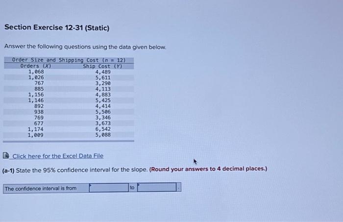 Solved Section Exercise 12-31 (Static) Answer the following | Chegg.com