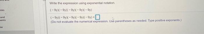 Solved nks Write the expression using exponential notation | Chegg.com