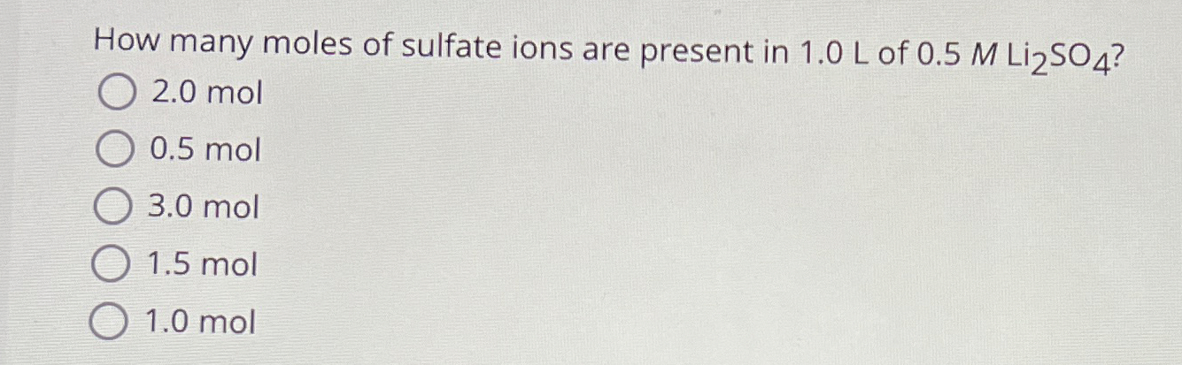 High Quality SOLUTION How many moles of sulfate ions are present in | Chegg.com