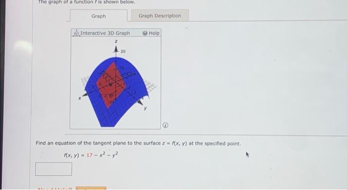 Solved Find An Equation Of The Tangent Plane To The Surface