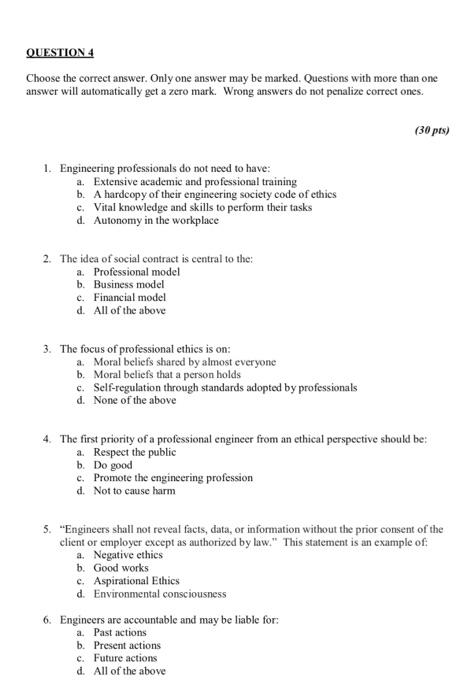 Solved QUESTION 4 Choose the correct answer. Only one answer | Chegg.com