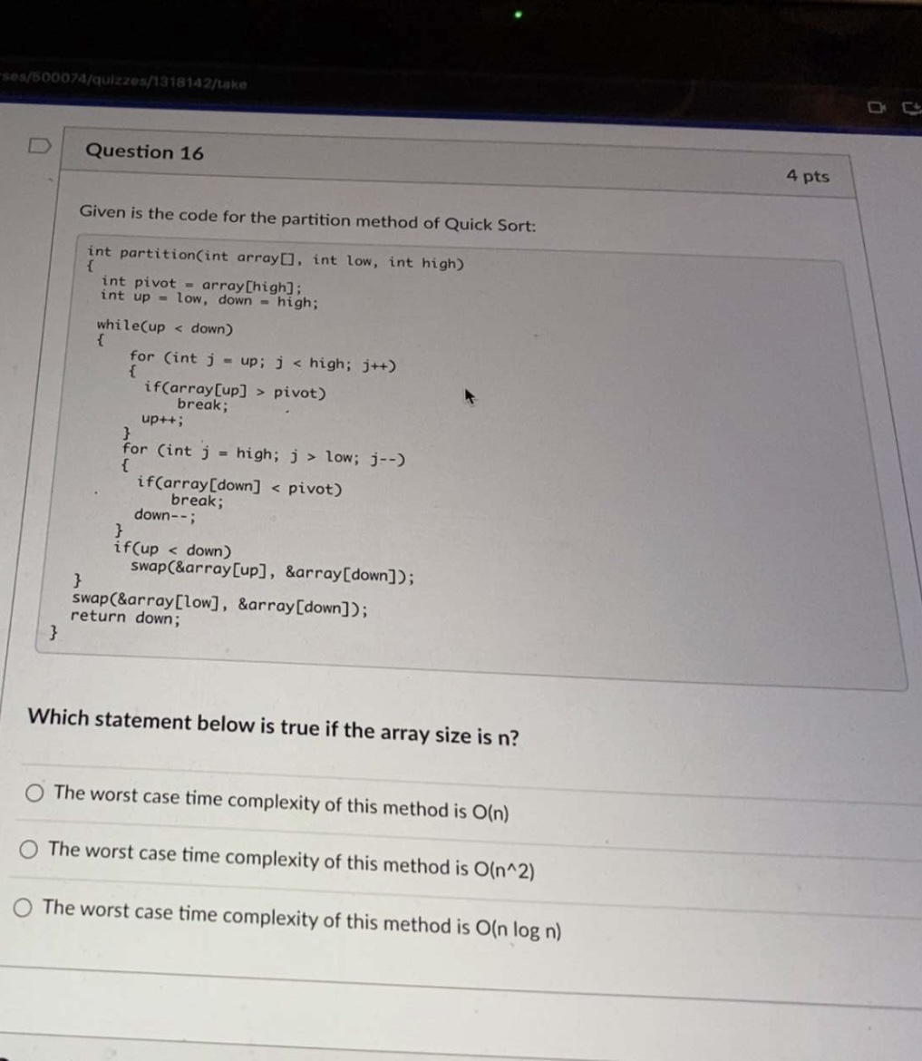 Solved Question 164 ﻿ptsgiven Is The Code For The Partition 