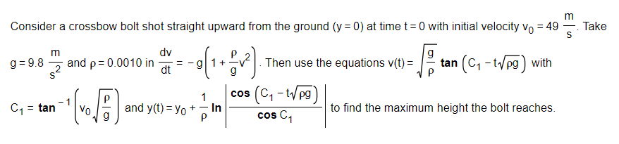 Solved Consider a crossbow bolt shot straight upward from | Chegg.com
