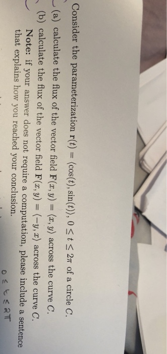 Solved Consider the parameterization r(t) = (cos(t), | Chegg.com