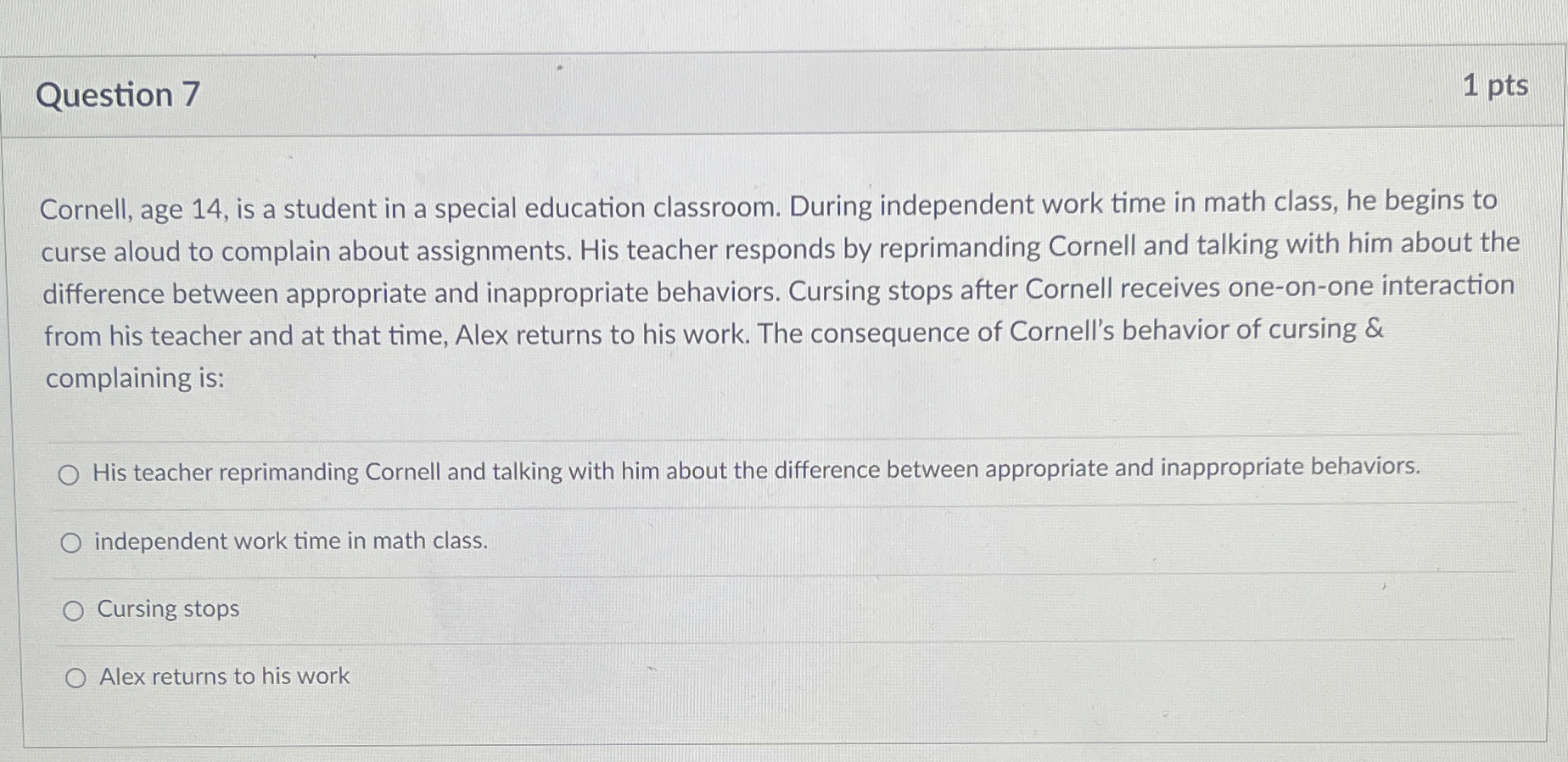 Solved Question 71 ﻿ptsCornell, age 14, ﻿is a student in a | Chegg.com